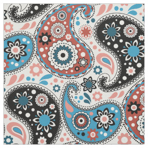 Rich Blue Persian Paisley Bohemian Elegance Fabric | Zazzle