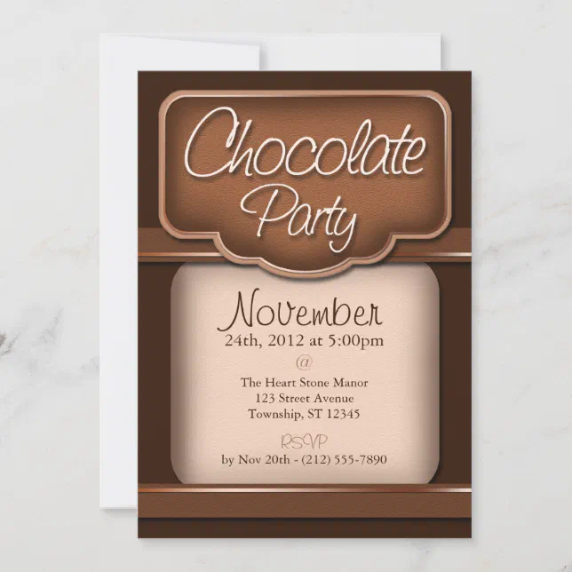 Rich Chocolate : "Chocolate Party" Invitations | Zazzle