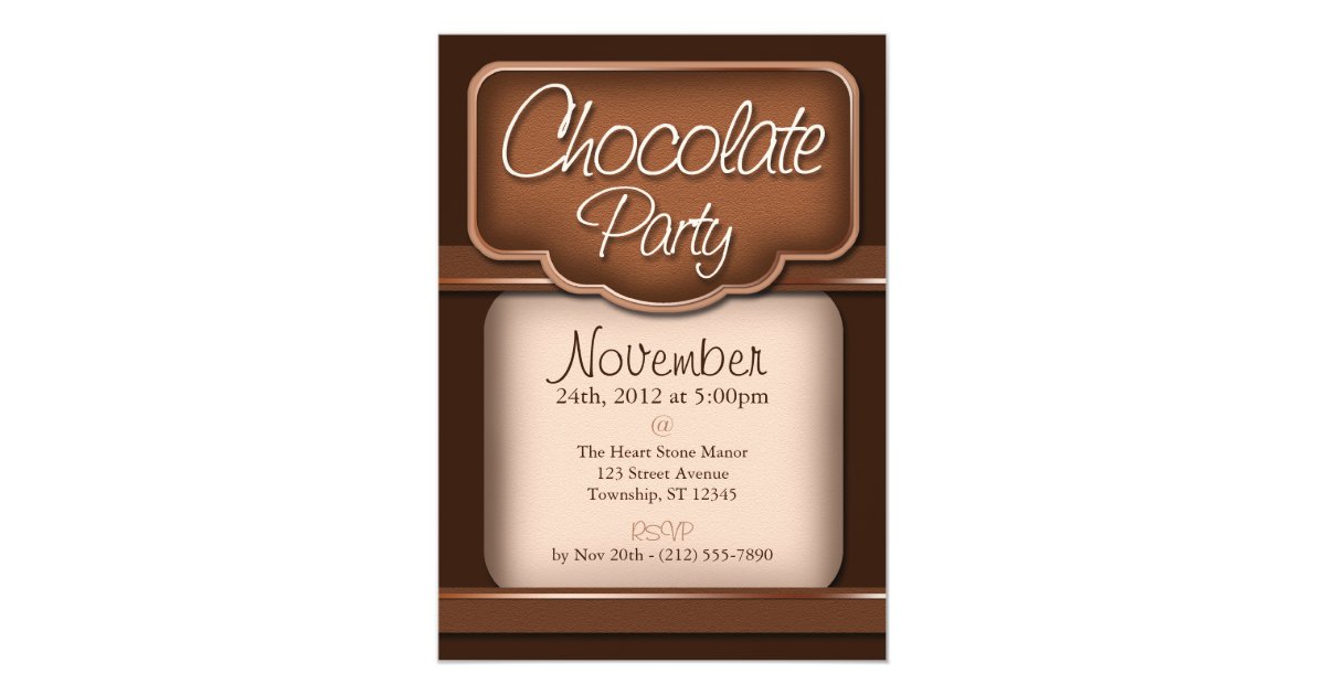 Rich Chocolate : "Chocolate Party" Invitations | Zazzle.com