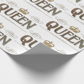 Rich Elegant QUEEN Royalty Lettering Crown Wrapping Paper | Zazzle