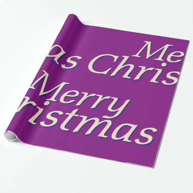 Rich Purple Merry Christmas Wrapping Paper | Zazzle