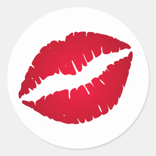 Rich Red Lipstick Classic Round Sticker | Zazzle