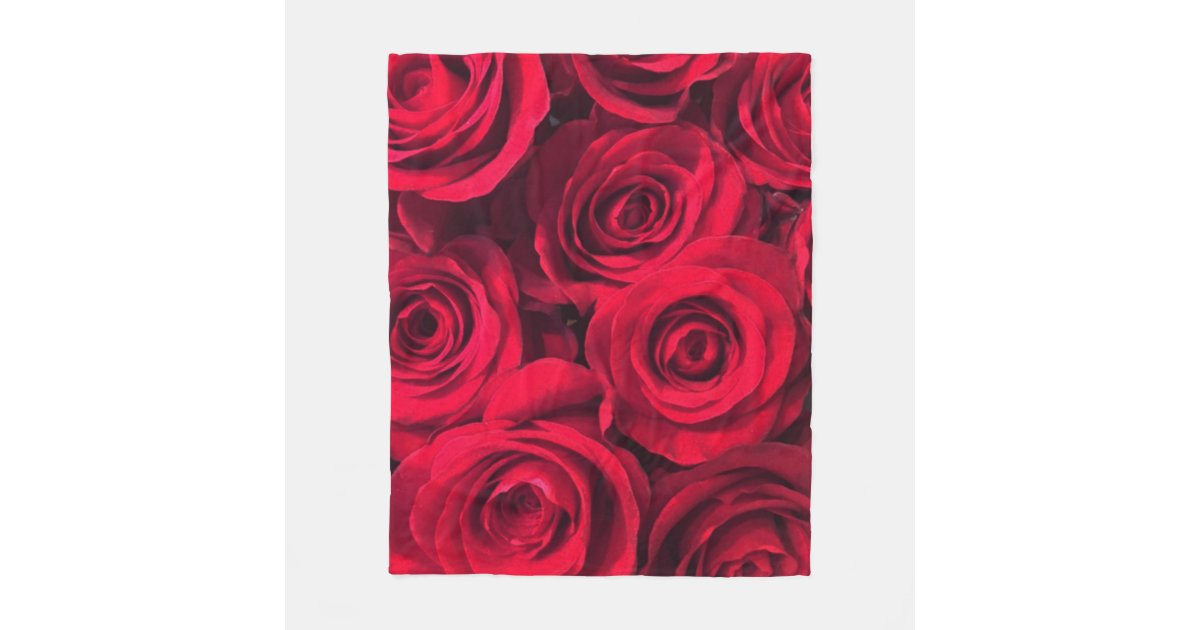 Rich Red Roses Fleece Blanket | Zazzle