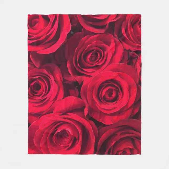 Rich Red Roses Fleece Blanket | Zazzle