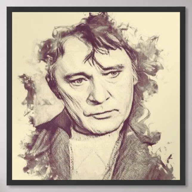 Richard Burton portrait drawing Poster | Zazzle
