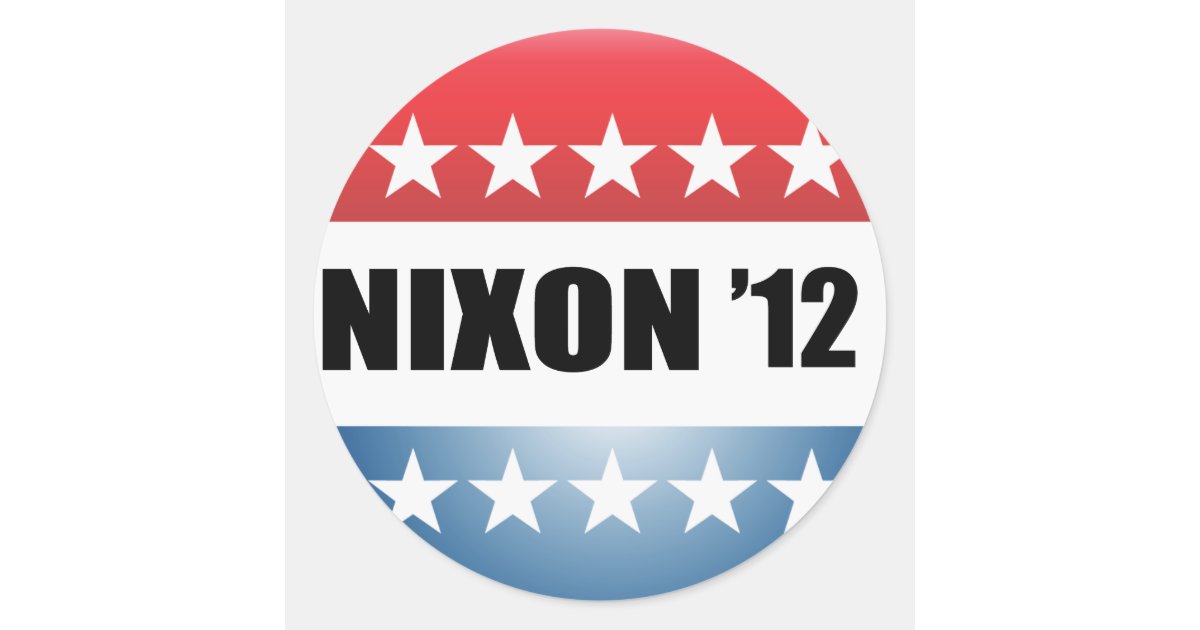 RICHARD NIXON CLASSIC ROUND STICKER | Zazzle
