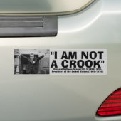 RICHARD NIXON "I am not a crook" Quote Bumper Sticker | Zazzle