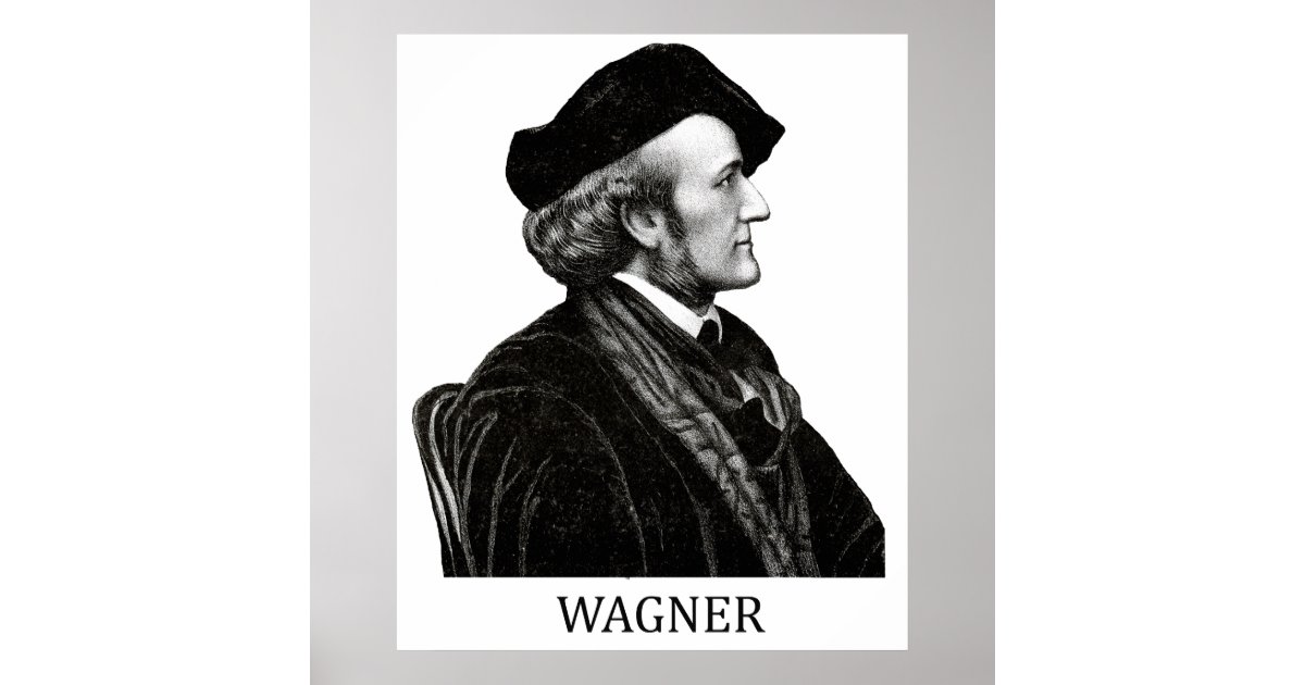 Richard Wagner, black Poster | Zazzle
