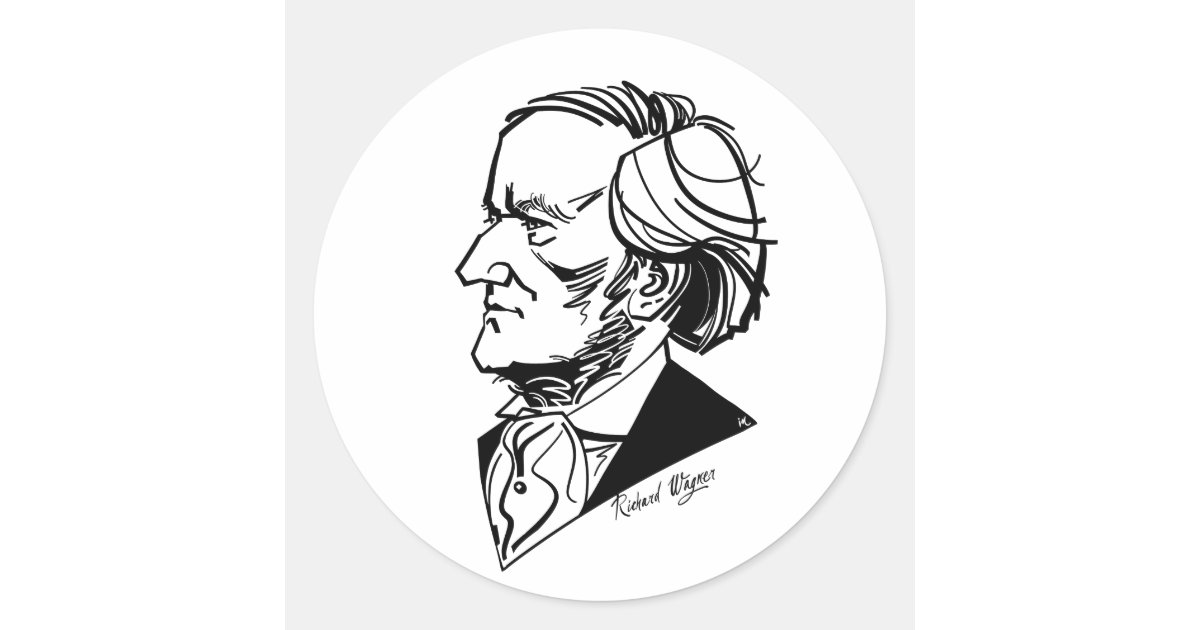Richard Wagner Classic Round Sticker | Zazzle