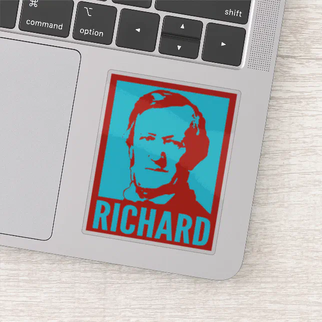 Richard Wagner Pop Art Portrait Custom Cut Vinyl Sticker | Zazzle
