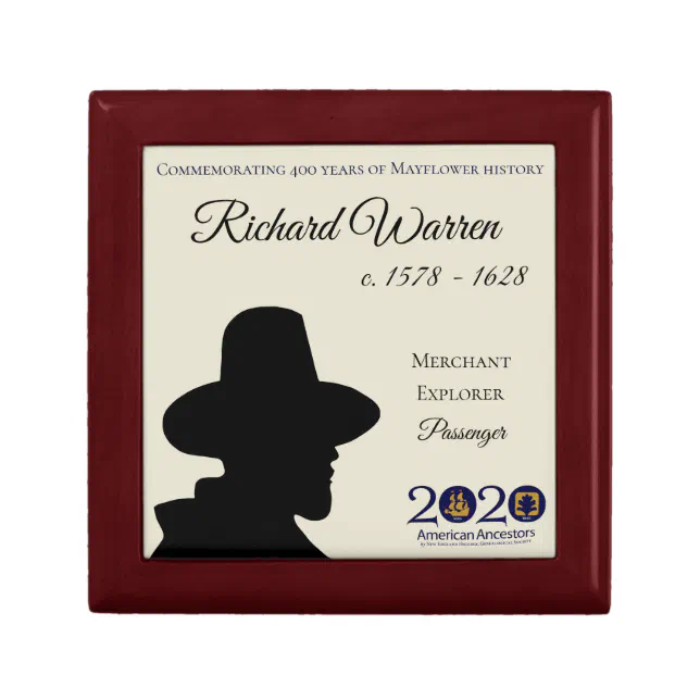 Richard Warren Mayflower Descendant Keepsake Box | Zazzle