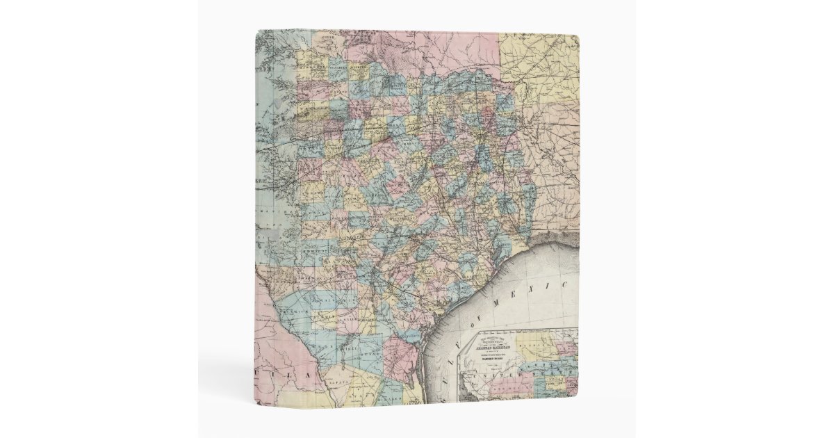 Richardson's New Map Of The State Of Texas Mini Binder | Zazzle