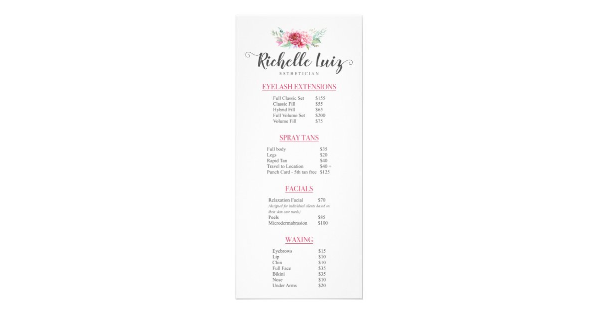 Richelle Luiz Rack Card | Zazzle