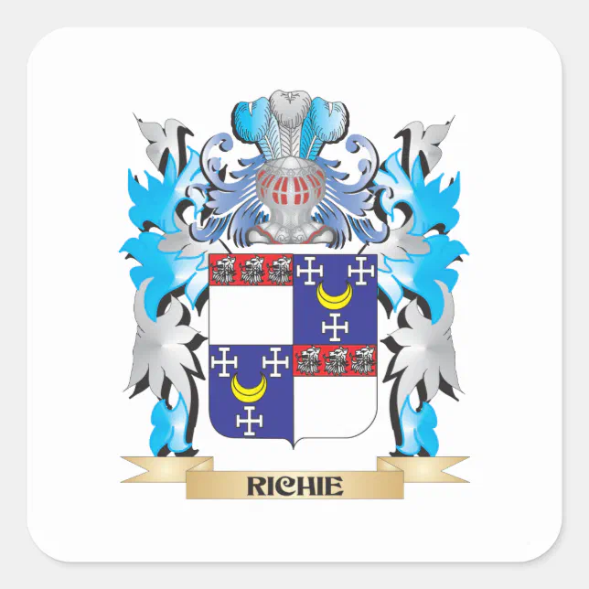 Richie Coat of Arms - Family Crest Square Sticker | Zazzle