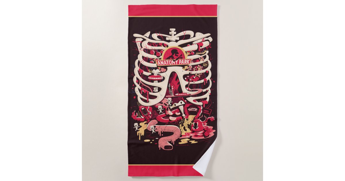 RICK AND MORTY™ | Anatomy Park Rib Cage Beach Towel | Zazzle