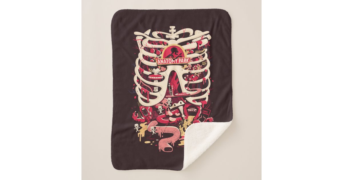 RICK AND MORTY™ | Anatomy Park Rib Cage Sherpa Blanket | Zazzle