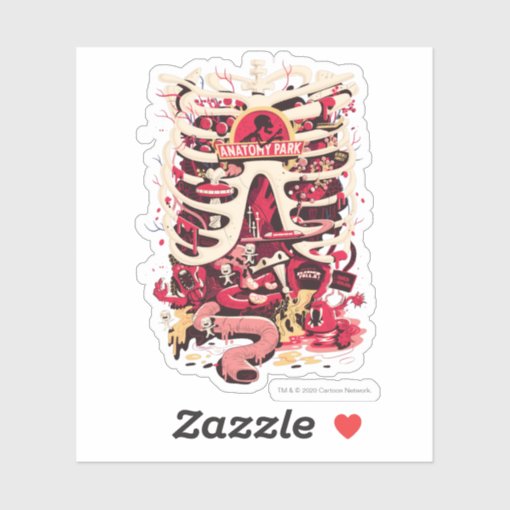 RICK AND MORTY™ | Anatomy Park Rib Cage Sticker | Zazzle