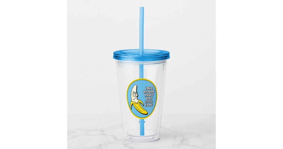 RICK AND MORTY™ | Banana Rick Badge Acrylic Tumbler | Zazzle