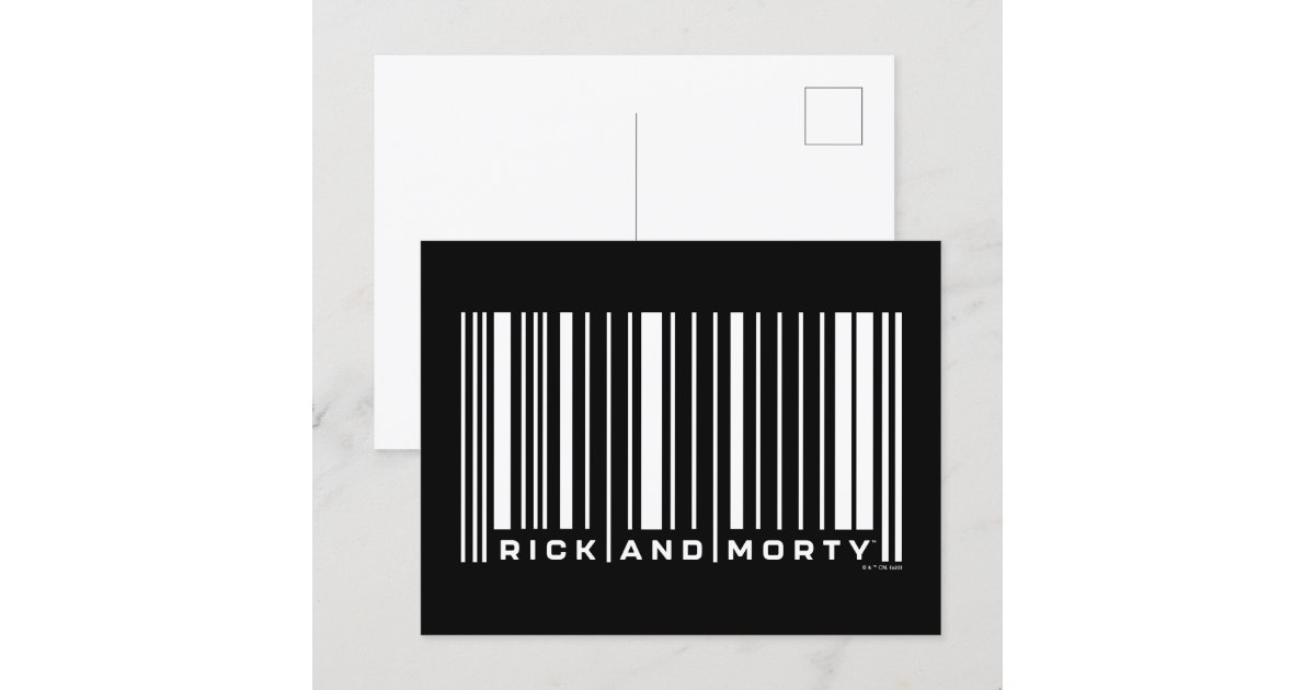 Rick and Morty Bar Code Graphic Postcard | Zazzle