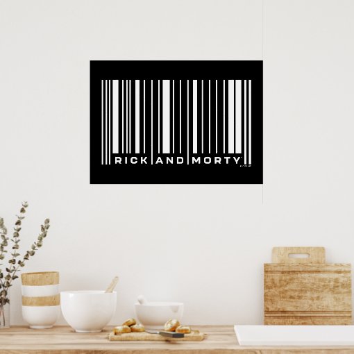 Rick and Morty Bar Code Graphic Poster | Zazzle