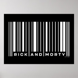 Rick and Morty Bar Code Graphic Poster | Zazzle