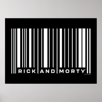 Rick and Morty Bar Code Graphic Poster | Zazzle