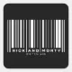 Rick and Morty Bar Code Graphic Square Sticker | Zazzle
