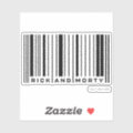 Rick and Morty Bar Code Graphic Sticker | Zazzle