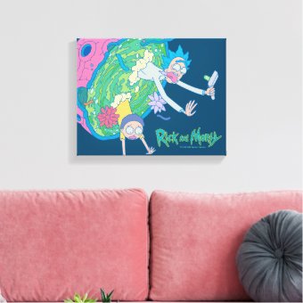 RICK AND MORTY™ | Falling From Infected Portal Canvas Print | Zazzle