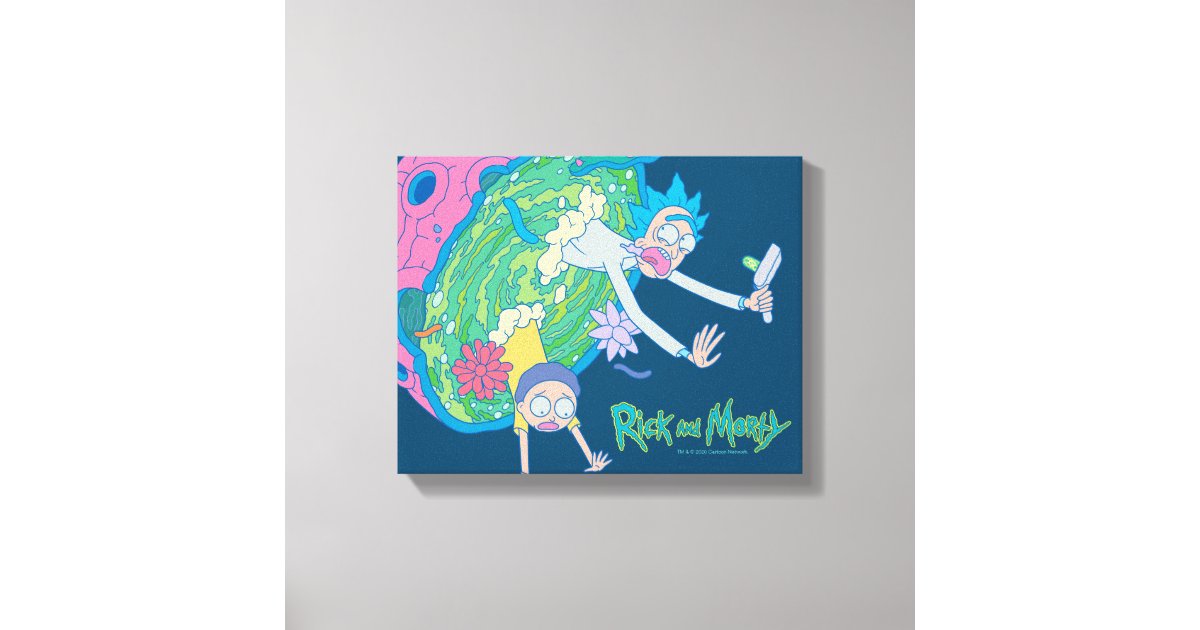 RICK AND MORTY™ | Falling From Infected Portal Canvas Print | Zazzle