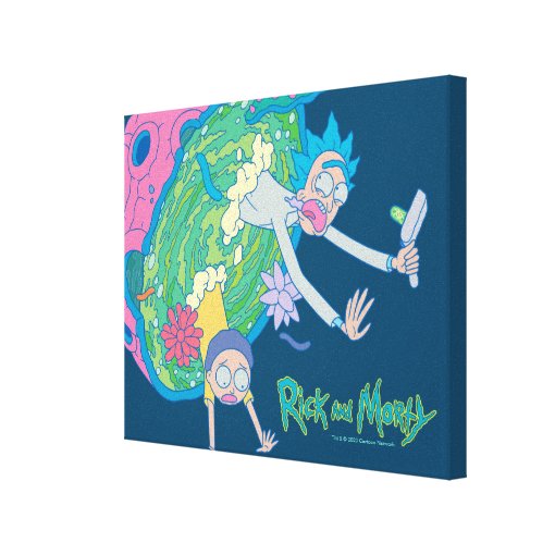 RICK AND MORTY™ | Falling From Infected Portal Canvas Print | Zazzle