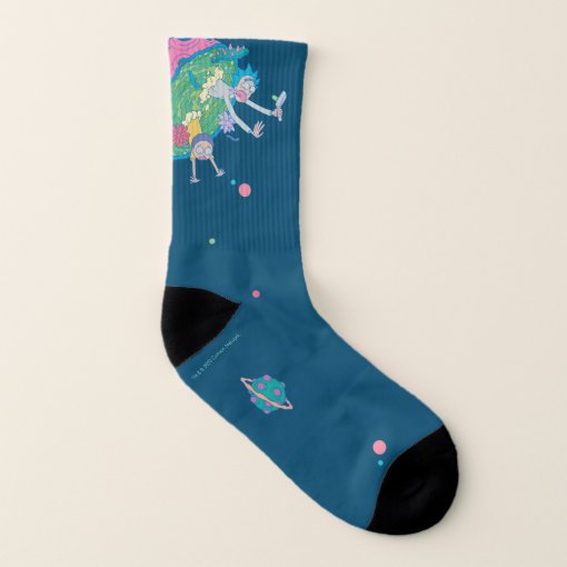 RICK AND MORTY™ | Falling From Infected Portal Socks | Zazzle