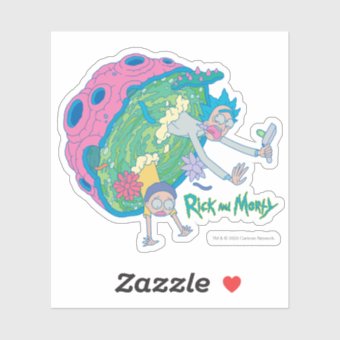 RICK AND MORTY™ | Falling From Infected Portal Sticker | Zazzle