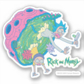 RICK AND MORTY™ | Falling From Infected Portal Sticker | Zazzle
