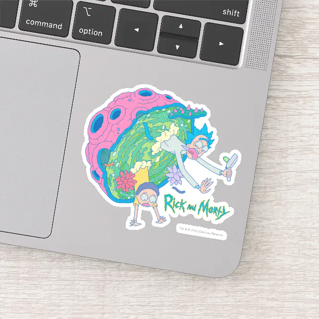 RICK AND MORTY™ | Falling From Infected Portal Sticker | Zazzle