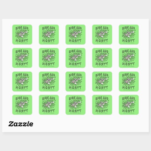 RICK AND MORTY™ | Falling Into Acid Vat Square Sticker | Zazzle