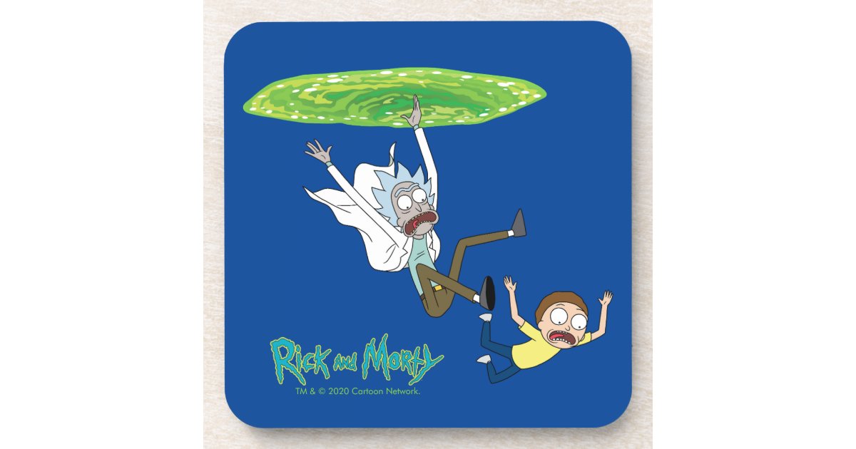 RICK AND MORTY™ | Falling Out Of Portal Beverage Coaster | Zazzle