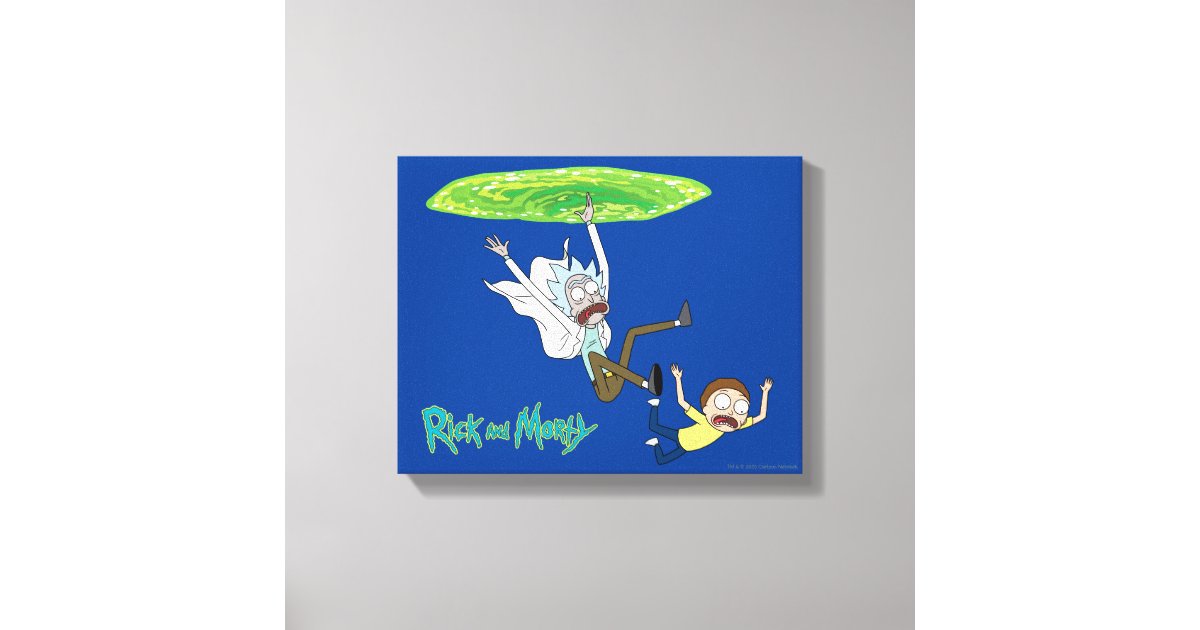 RICK AND MORTY™ | Falling Out Of Portal Canvas Print | Zazzle