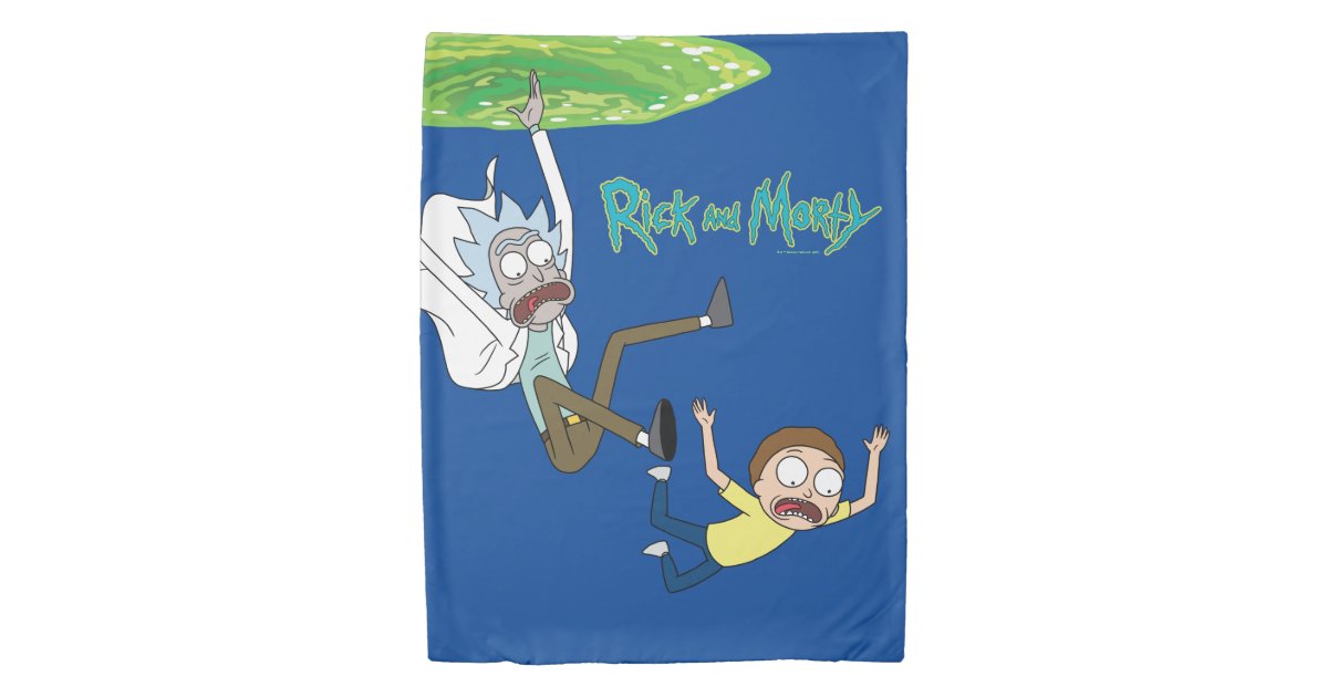 RICK AND MORTY™ | Falling Out Of Portal Duvet Cover | Zazzle