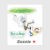 RICK AND MORTY™ | Falling Out Of Portal Sticker | Zazzle