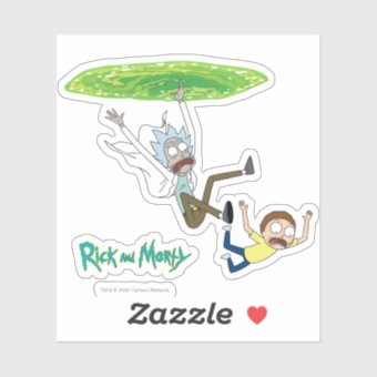RICK AND MORTY™ | Falling Out Of Portal Sticker | Zazzle
