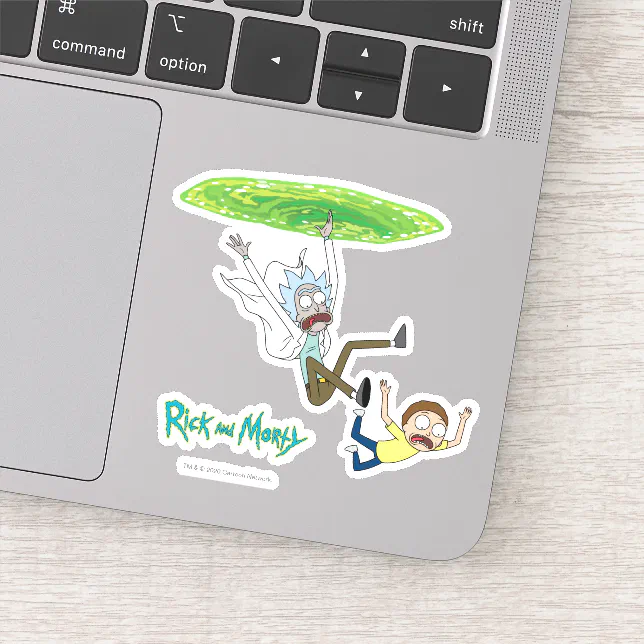 RICK AND MORTY™ | Falling Out Of Portal Sticker | Zazzle
