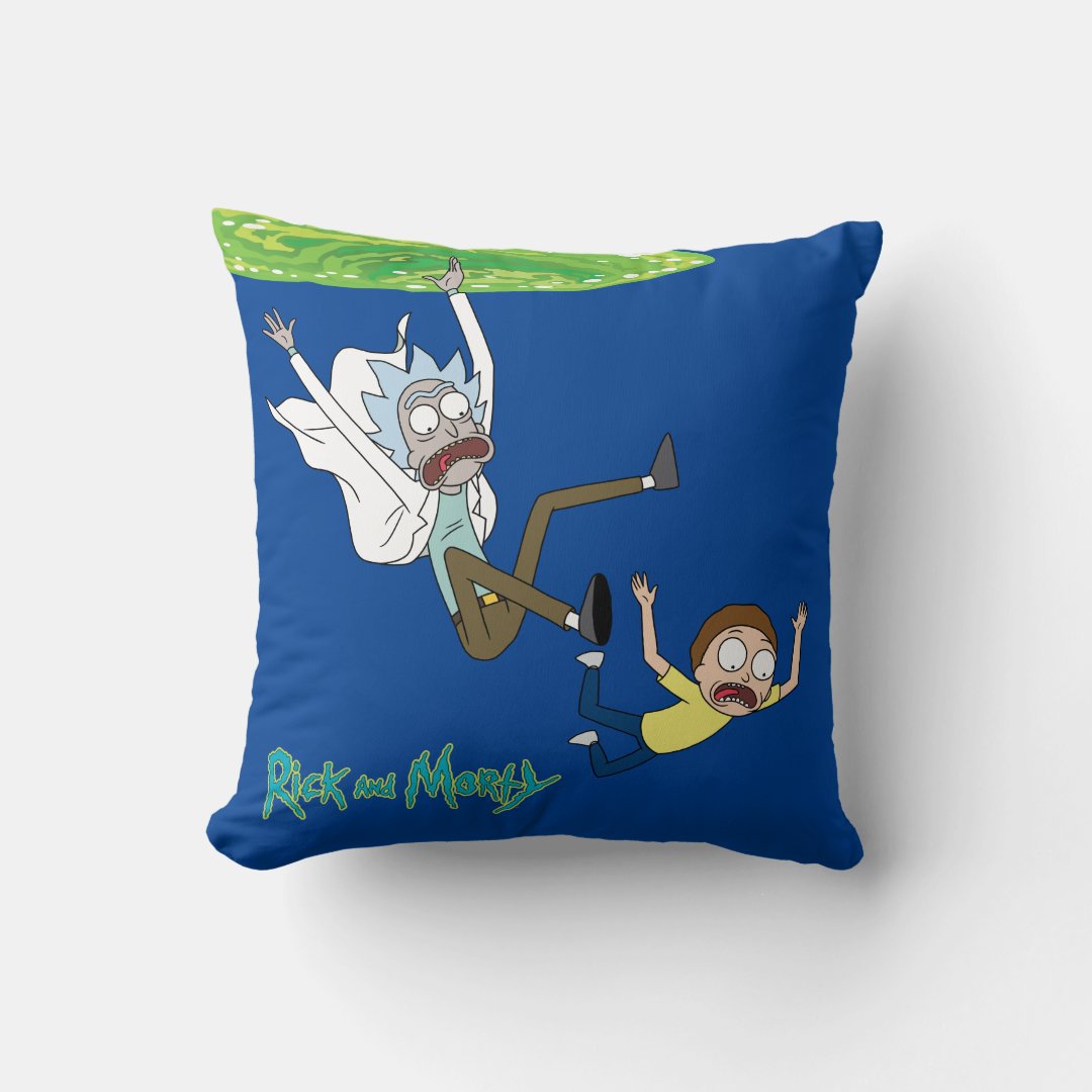 RICK AND MORTY™ | Falling Out Of Portal Throw Pillow | Zazzle
