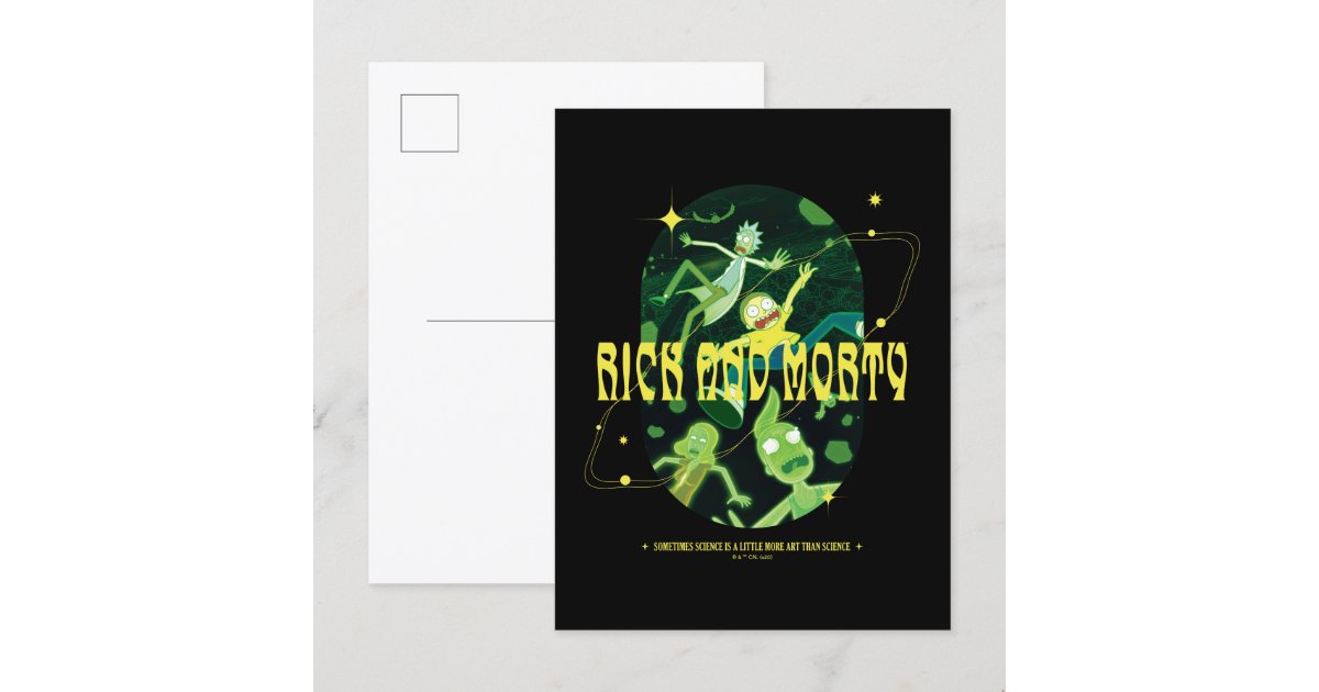 Rick and Morty Falling Quote Badge Postcard | Zazzle