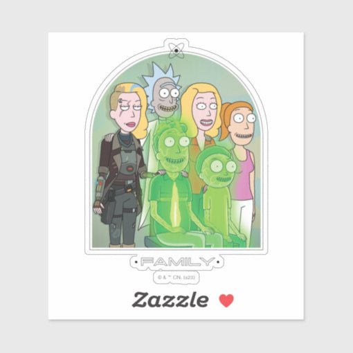 Rick and Morty Family Graphic Sticker | Zazzle