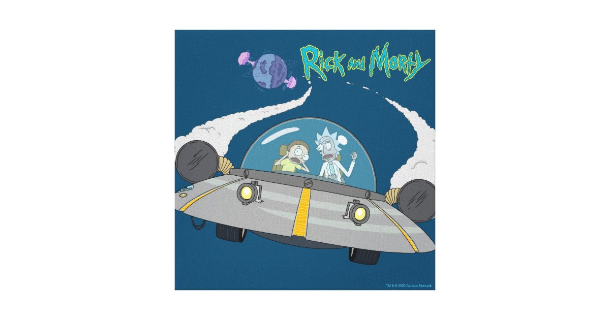 RICK AND MORTY™ | Flying Off In Space Ship Canvas Print | Zazzle.com