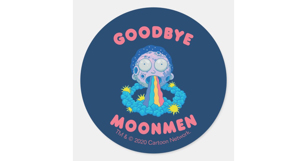 RICK AND MORTY™ | Goodbye Moonmen Classic Round Sticker | Zazzle