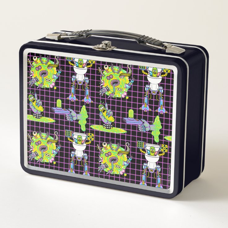 RICK AND MORTY™ | Pickle Rick Portal Pattern Metal Lunch Box | Zazzle