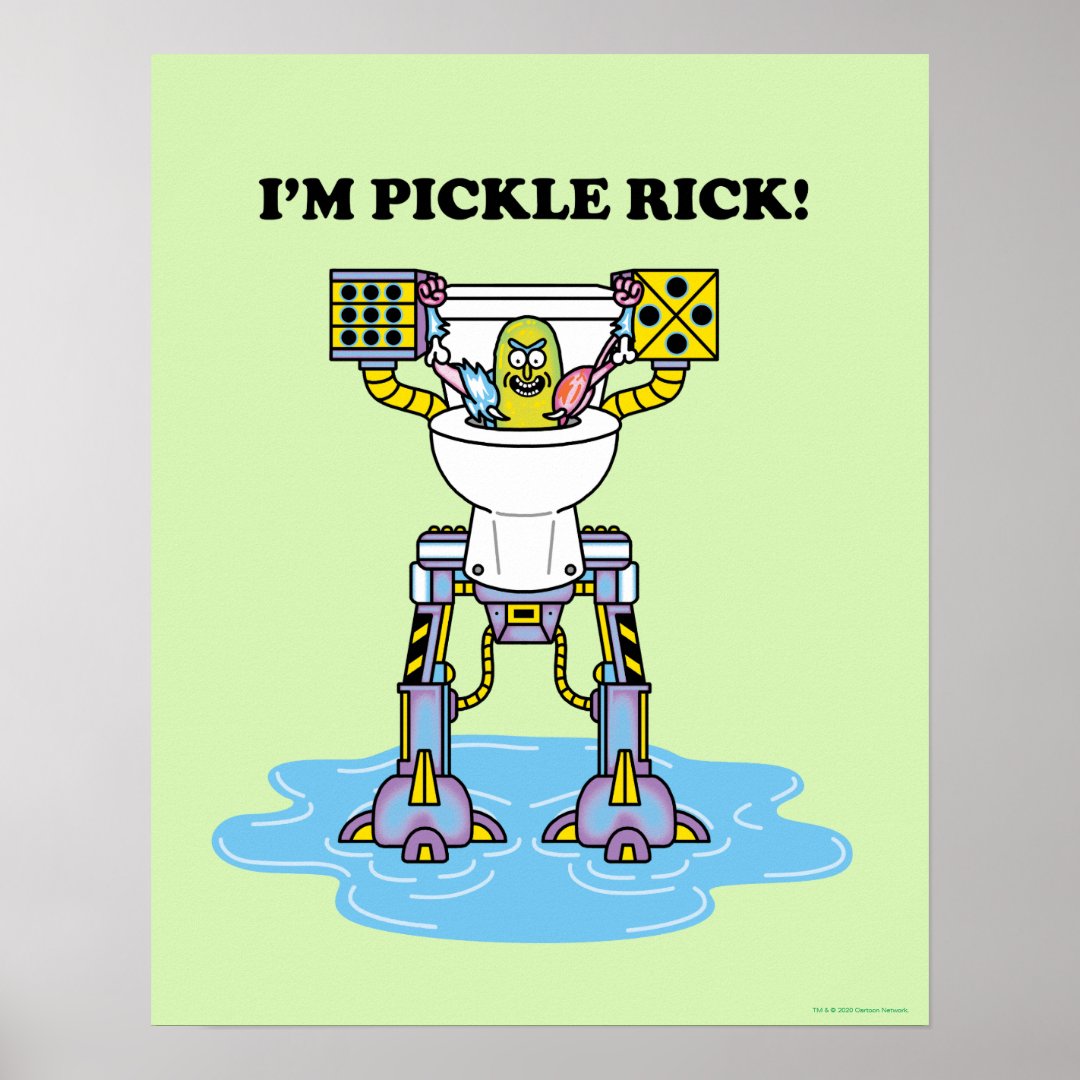 RICK AND MORTY™ | Pickle Rick Toilet Mech Poster | Zazzle