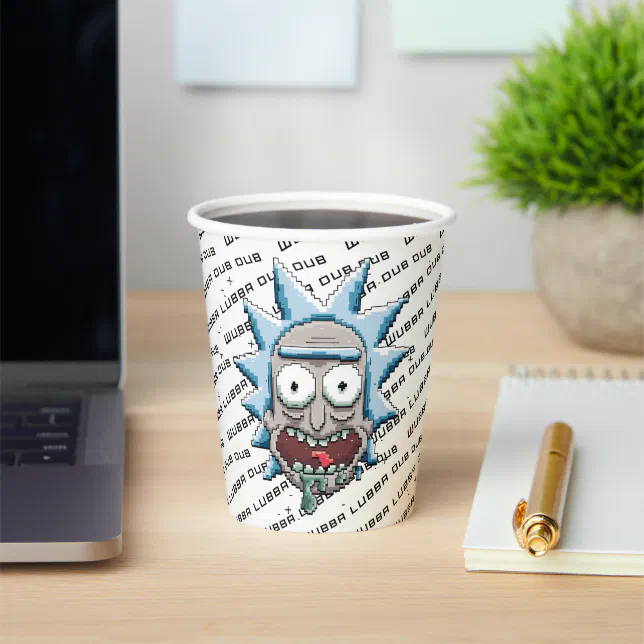 RICK AND MORTY™ | Pixelverse Rick Drooling Head Paper Cups | Zazzle
